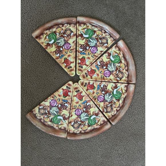 Unbranded | Dining | Deborah Mallow Pizza Slice Shaped Plates Set Of 6 ...